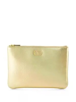 Valentino Garavani Vlogo Signature Crystal-embellished Clutch Bag - Gold
