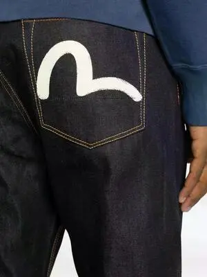 EVISU Seagull Print Contrast Stitch Jeans