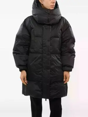 Bacon Quilted Hooded Puffer Coat - Black