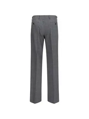 LARDINI Houndstooth-pattern Straight-leg Tailored Trousers