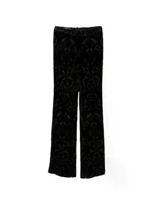Gucci Gg Damask-pattern Velvet Trousers - Black