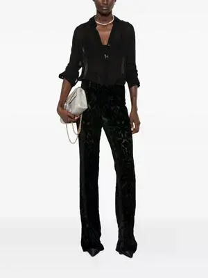 Gucci Gg Damask-pattern Velvet Trousers