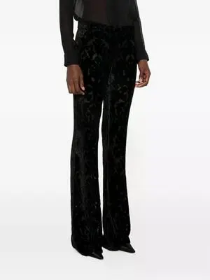 Gucci Gg Damask-pattern Velvet Trousers