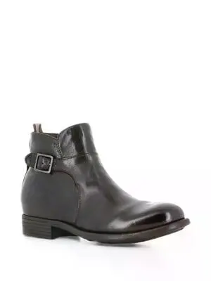 Officine Creative Buckled Side-zip Leather Ankle Boots