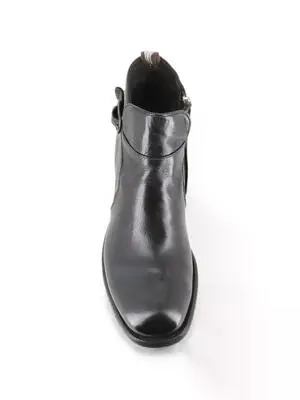 Officine Creative Buckled Side-zip Leather Ankle Boots