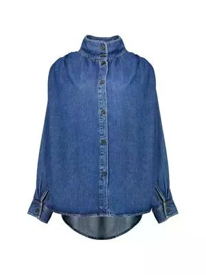 IRO PARIS Julie High-neck Button-up Shirt - Blue
