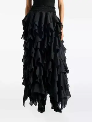 Balmain Long Ruffled Skirt