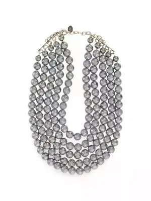 Lisa C Multi-strand Beaded Necklace - Silver