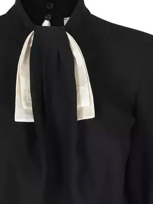 Elisabetta Franchi High Neck Blouse With Front Bow Detail