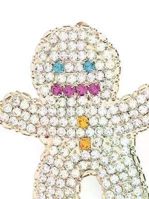 Lisa C Crystal-embellished Gingerbread Brooch