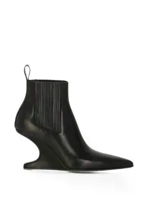 Rick Owens Cantilever Leather Heeled Chelsea Boots - Black