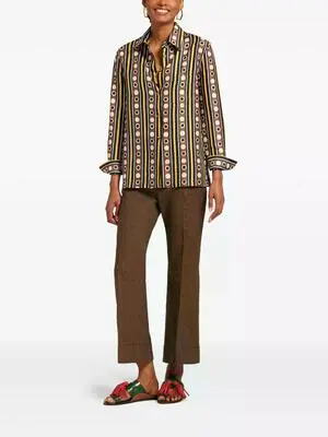 La DoubleJ Geometric-print Long-sleeve Shirt