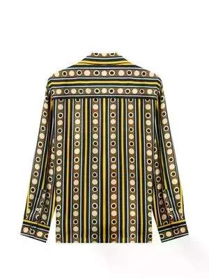 La DoubleJ Geometric-print Long-sleeve Shirt