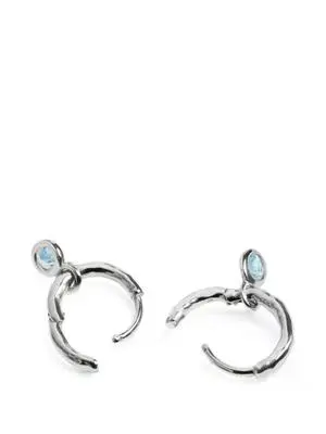 Monica Vinader Aquamarine-charm Hoop Earrings - Silver