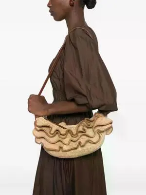 Zimmermann Ruffled Raffia Shoulder Bag
