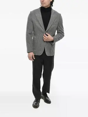 PAOLO PECORA Single-breasted Notched-lapel Blazer - Grey