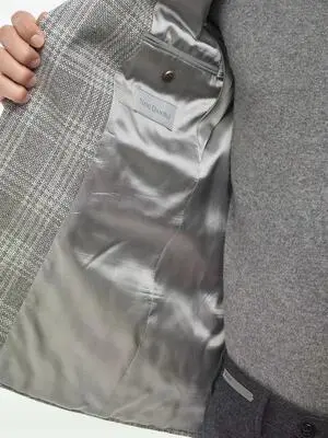 Corneliani Checked-pattern Single-breasted Blazer - Grey