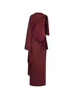 CHATS BY C.DAM Veena Asymmetric Draped-overlay Dress