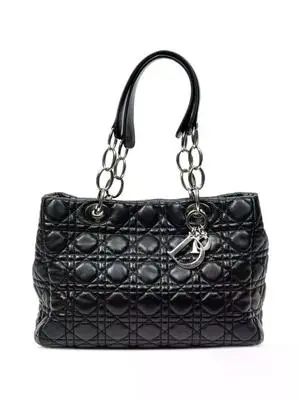 Dior Cannage Quilted Leather Tote Bag - Black
