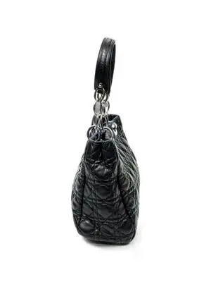 Dior Cannage Quilted Leather Tote Bag - Black