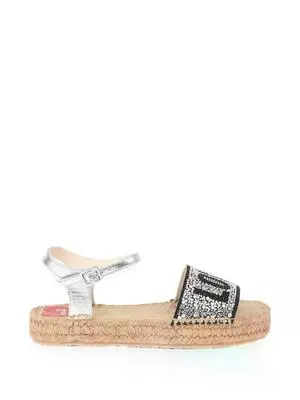 Moschino Rhinestone Logo-embellished Sandals - Black