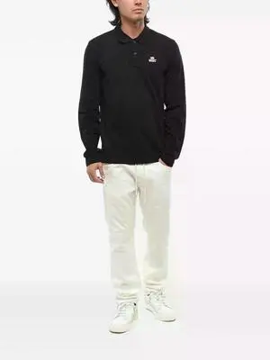 DIESEL® Logo-print Long-sleeve Polo Shirt