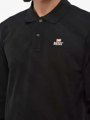 DIESEL® Logo-print Long-sleeve Polo Shirt