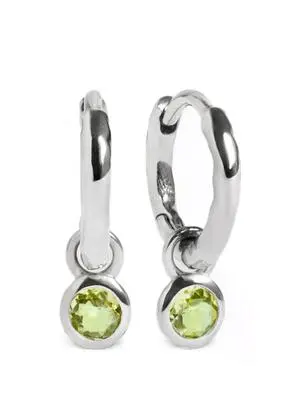 Monica Vinader Peridot Pendant Hoop Earrings In Tone - Silver