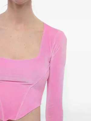 ADRIANA HOT COUTURE Square Neck Long Sleeve Top