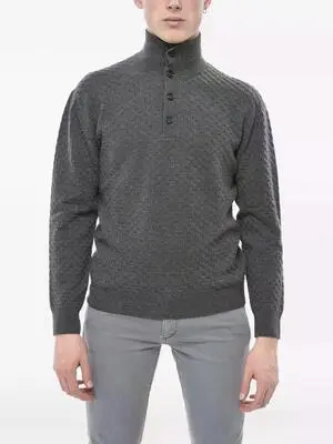 PAOLO PECORA Half-button Sweater - Grey