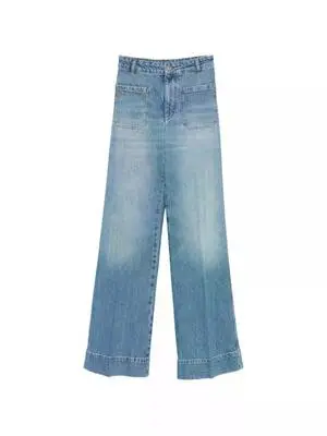 Victoria Beckham Alina Patch-pocket Wide-leg Jeans - Blue