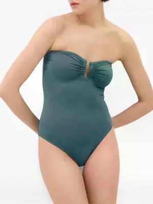 ERES Cassiopée Ruched Strapless Swimsuit - Green
