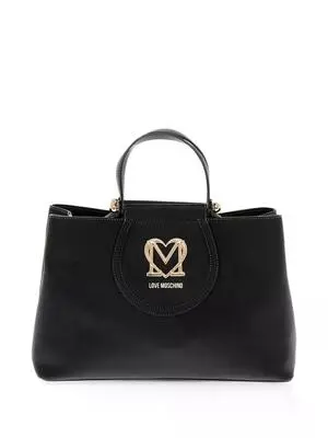 Moschino Logo Plaque Tote Bag - Black