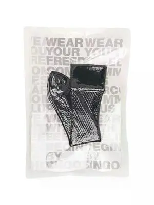 Comme Des Garçons Ribbed Socks With Logo Detail - Black