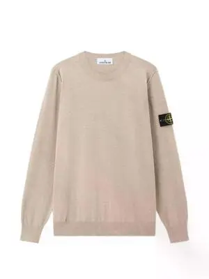 Stone Island Logo-patch Crew-neck Sweater - Neutrals