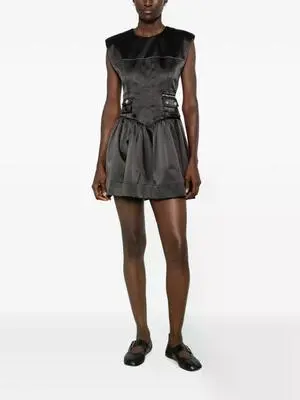 GANNI Corset-style Mini Dress With Cargo Pockets - Black