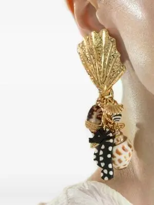 Gas Bijoux Shell Beach Charm Earrings - Gold