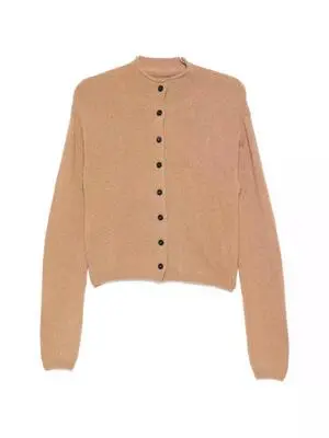 Khaite High-neck Button-up Cardigan - Brown