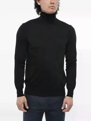 PAOLO PECORA High-neck Virgin-wool Knit - Black