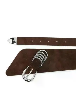 DEHANCHE Alcott Suede Belt With Silver-tone Hardware - Brown