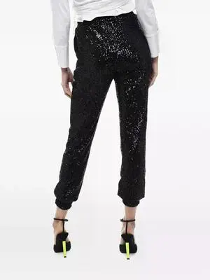 IN THE MOOD FOR LOVE Sequin-embellished Cropped Trousers - Black