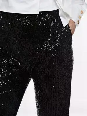 IN THE MOOD FOR LOVE Cropped Sequin Embellished Trousers