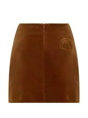BLAZÉ MILANO Coci Velvet Smiley Mini Skirt - Brown