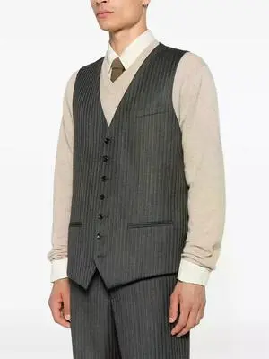 REVERES 1949 Charcoal Pinstripe Gilet