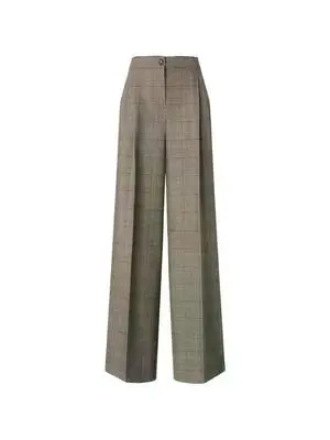 Pinko Plumeria Checked Straight-leg Trousers - Brown