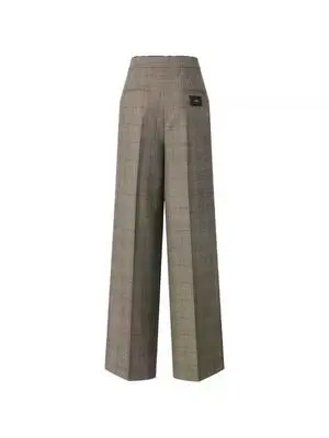 Pinko Plumeria Checked Wide-leg Trousers