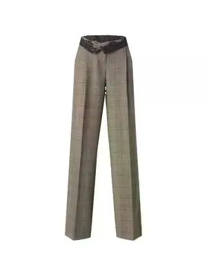 Pinko Plumeria Checked Wide-leg Trousers