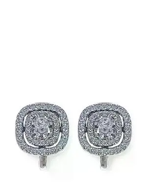 FANTASIA BY DESERIO Double Halo Pavé-set Stone Earrings - Silver