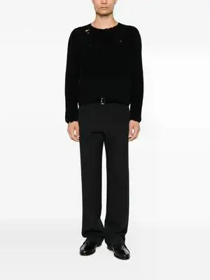 SECOND / LAYER Distressed Crew Neck Sweater