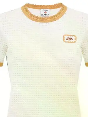 Casablanca Lace-stitch T-shirt